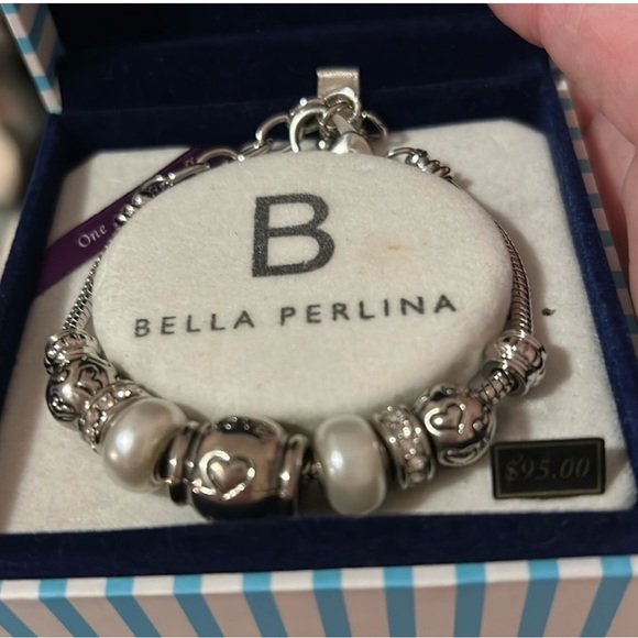bella Perlina | Jewelry | Bella Perlina Silver And Pearl Charm Bracelet ...